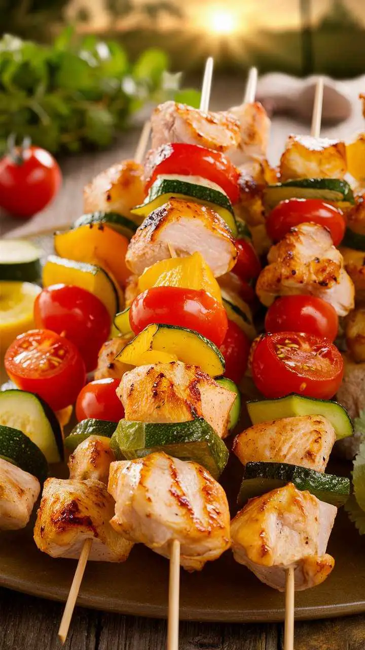Delicious Chicken and Vegetable Skewers Recipe