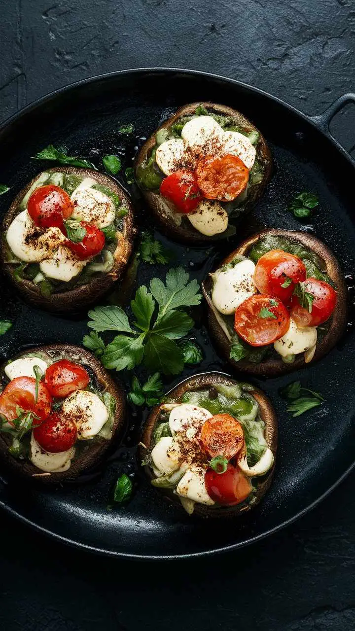 Delicious Caprese Stuffed Portobello Mushrooms with 4 Cooking method