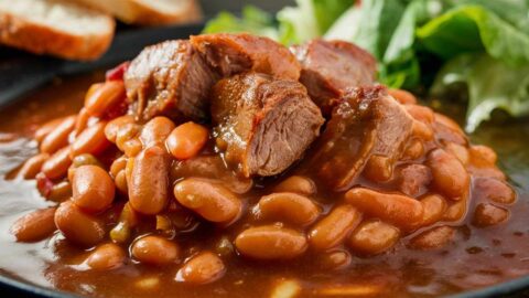 Delicious Baked Beans with Meat Recipe | Flavorful Side Dish