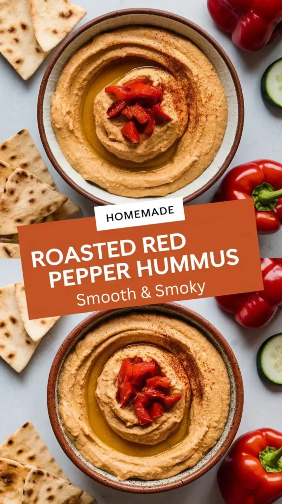 Roasted Red Pepper Hummus - All Recipe Secret